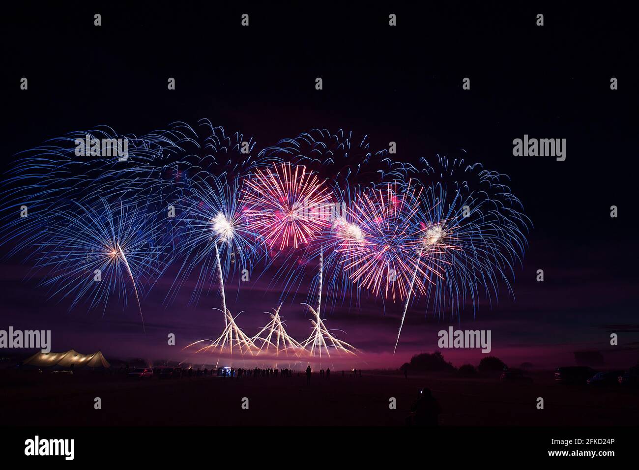 a crowd of people came to the festival, a festival of fireworks ...