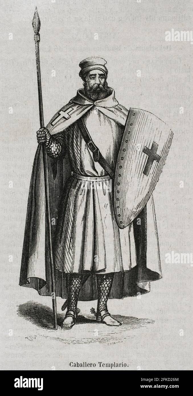 Catholic military monastic order of the Temple. Knight Templar ...