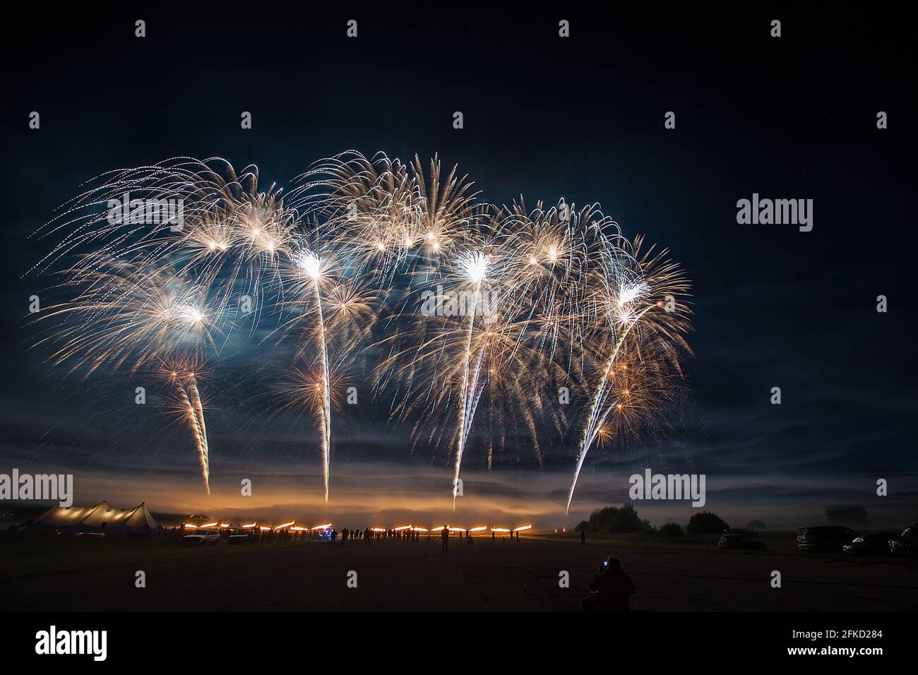 a crowd of people came to the festival, a festival of fireworks ...