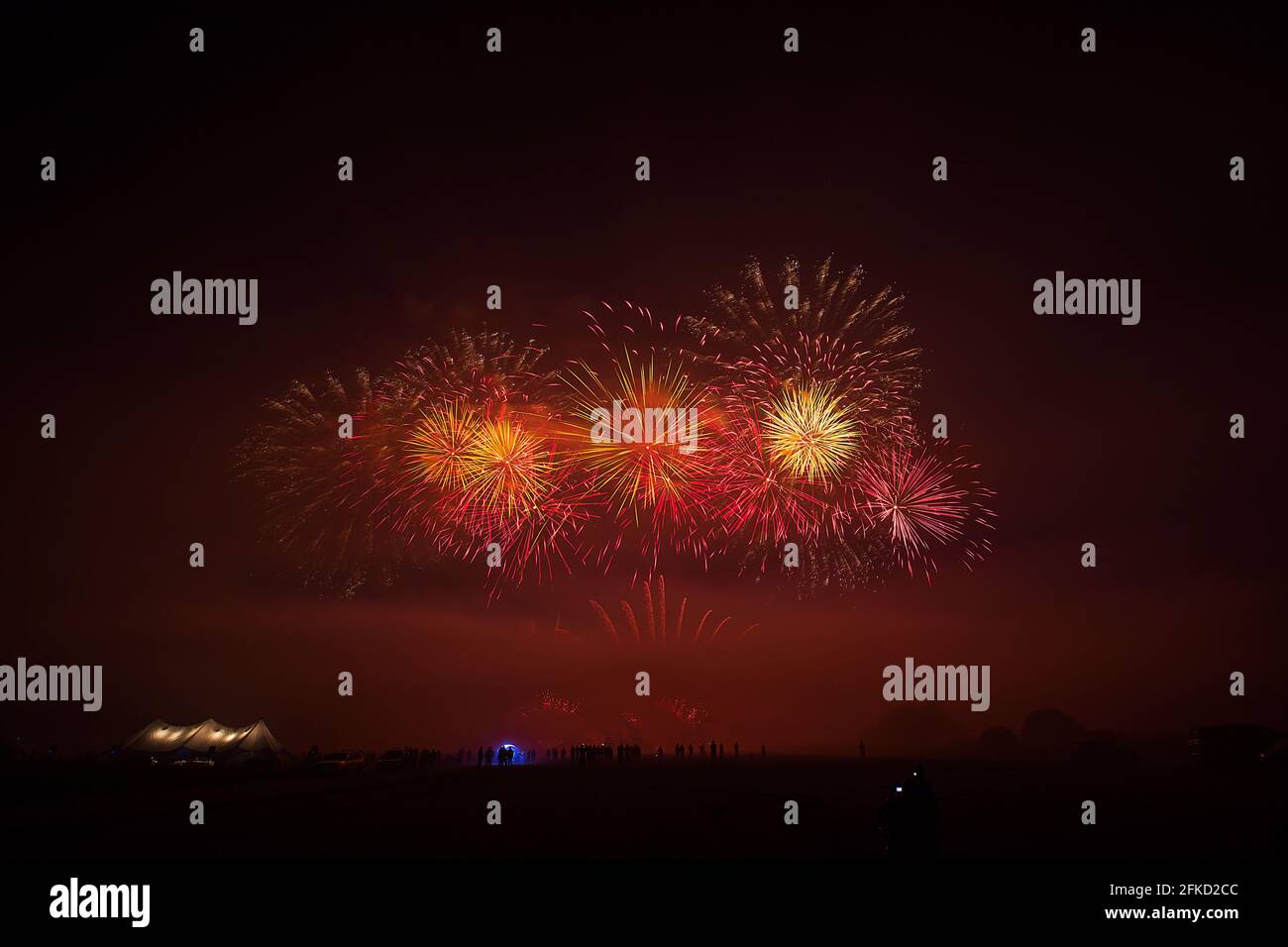 a crowd of people came to the festival, a festival of fireworks ...