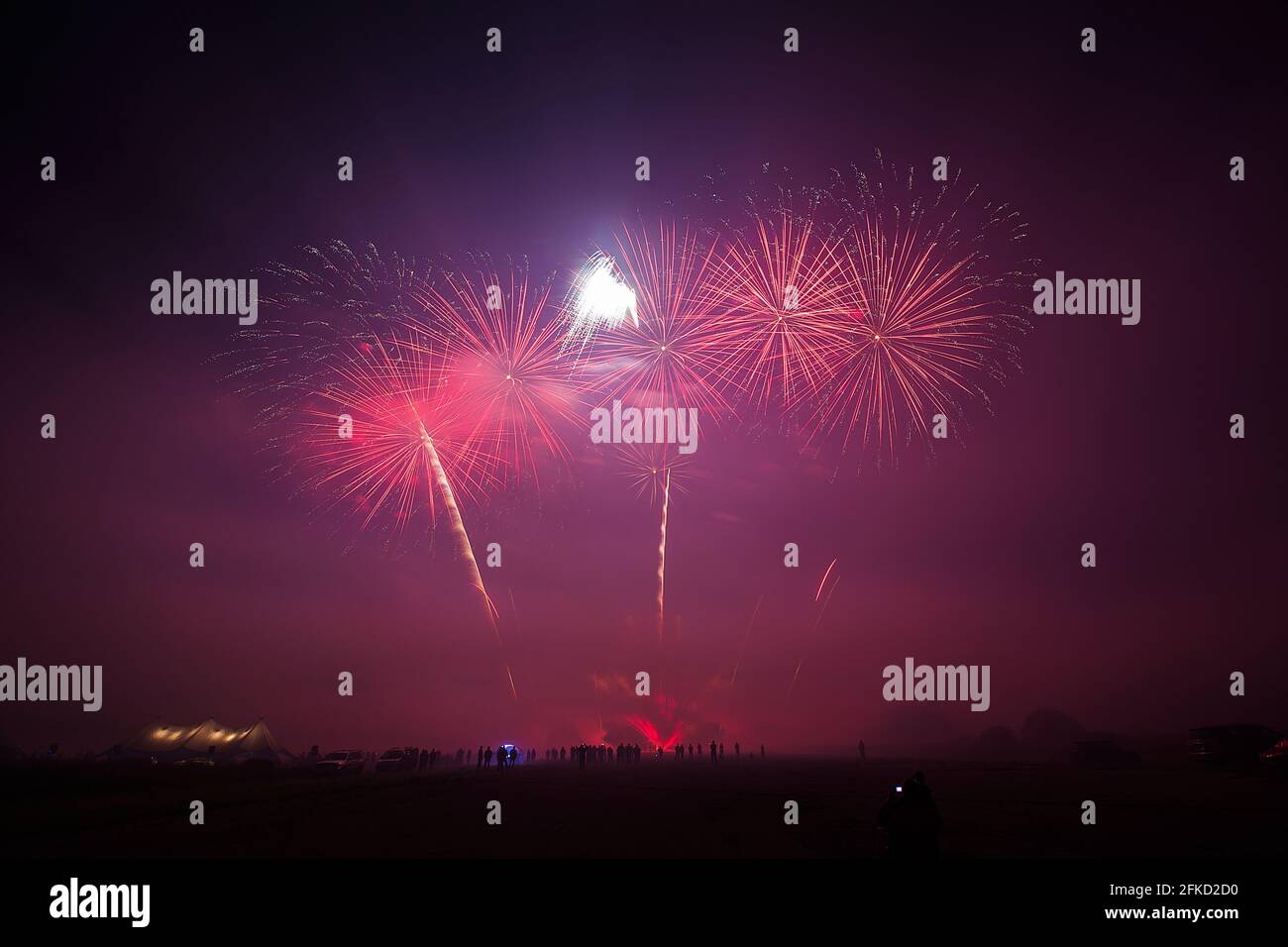 a crowd of people came to the festival, a festival of fireworks ...