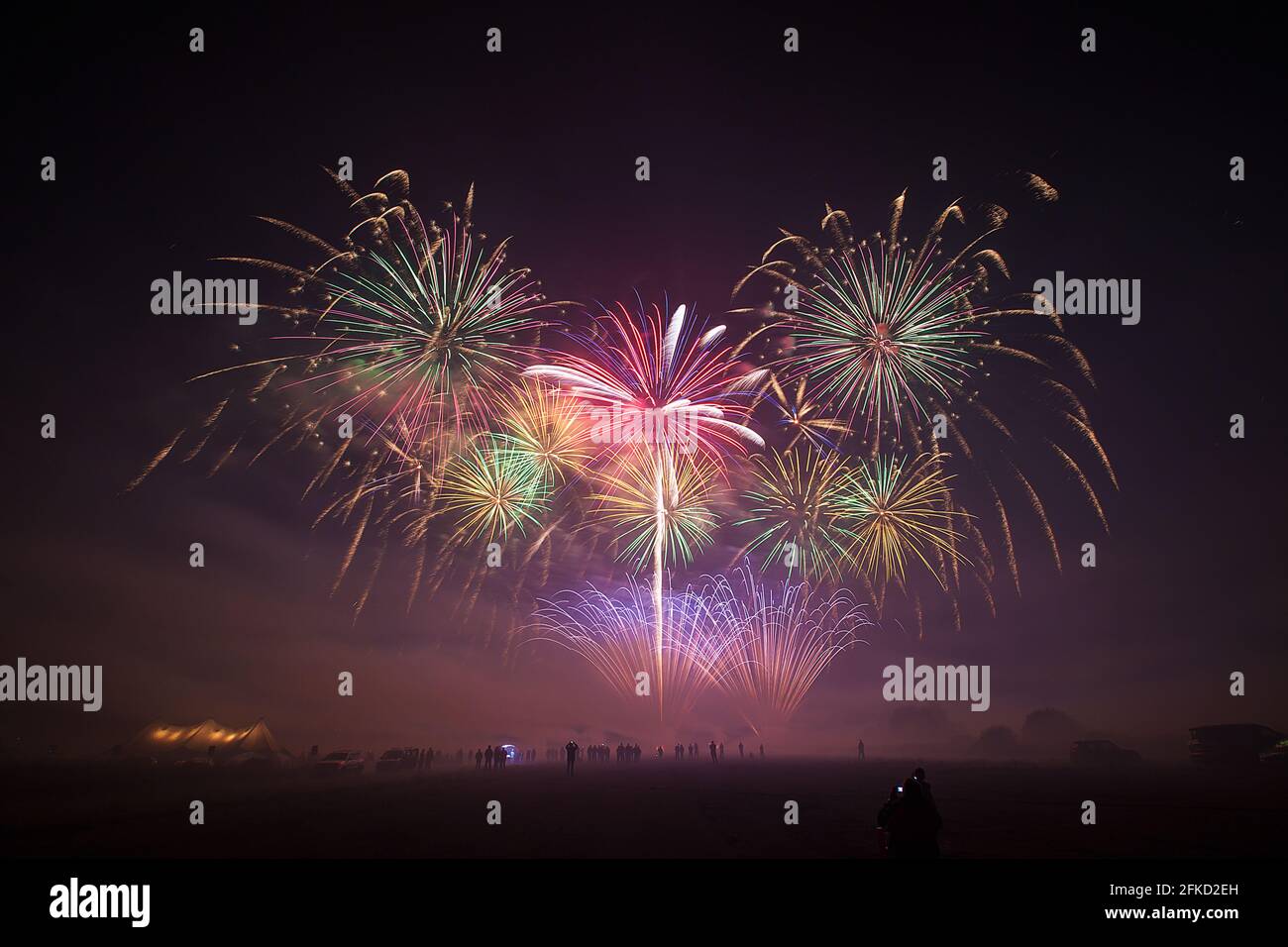 a crowd of people came to the festival, a festival of fireworks ...