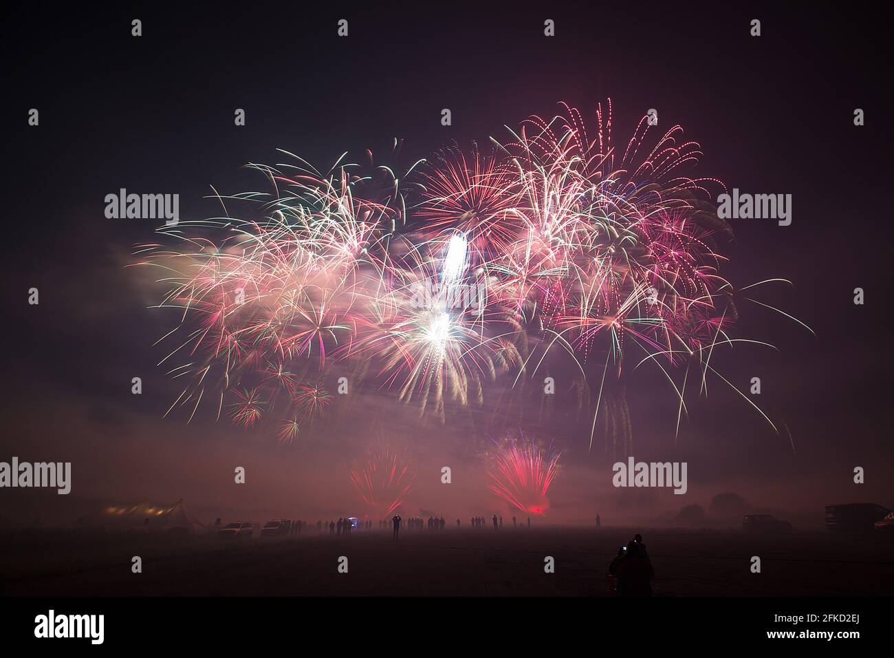 a crowd of people came to the festival, a festival of fireworks ...