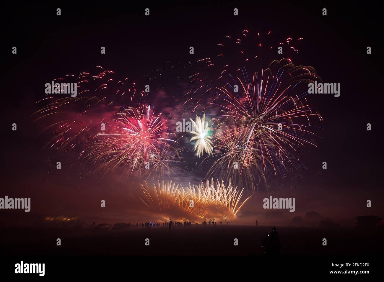 a crowd of people came to the festival, a festival of fireworks ...