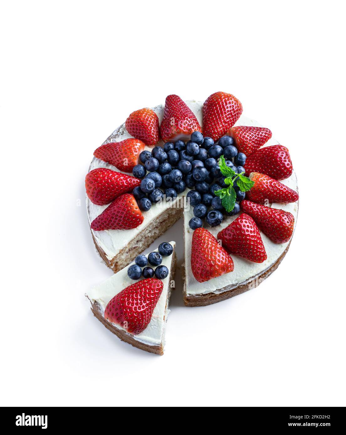Victoria sponge cake isolated on white background Stock Photo - Alamy
