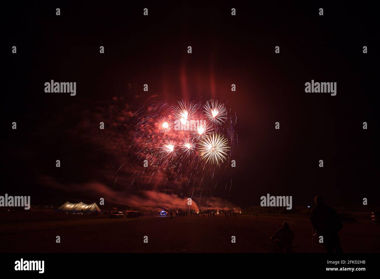 a crowd of people came to the festival, a festival of fireworks ...