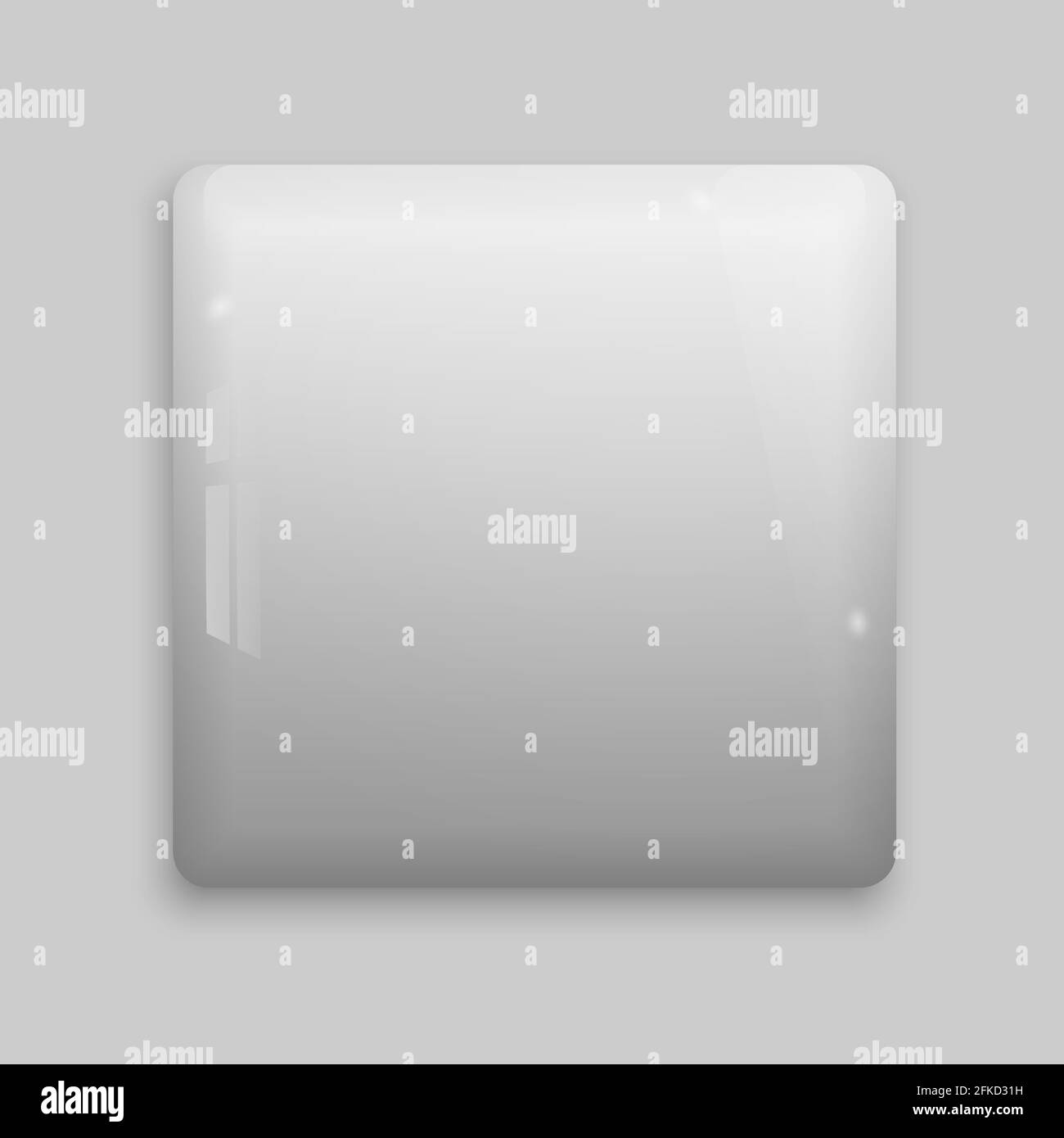 3d white square glossy badge or button. Template for your design Stock ...