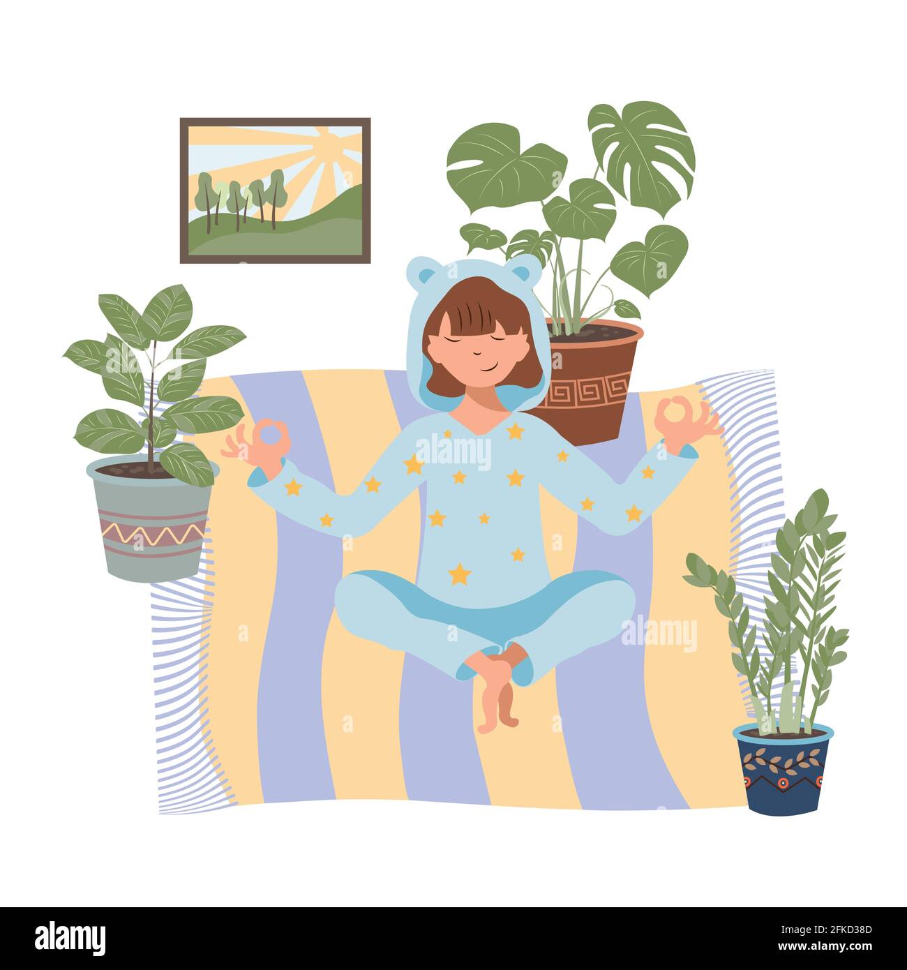 Calm houseplant Stock Vector Images - Alamy