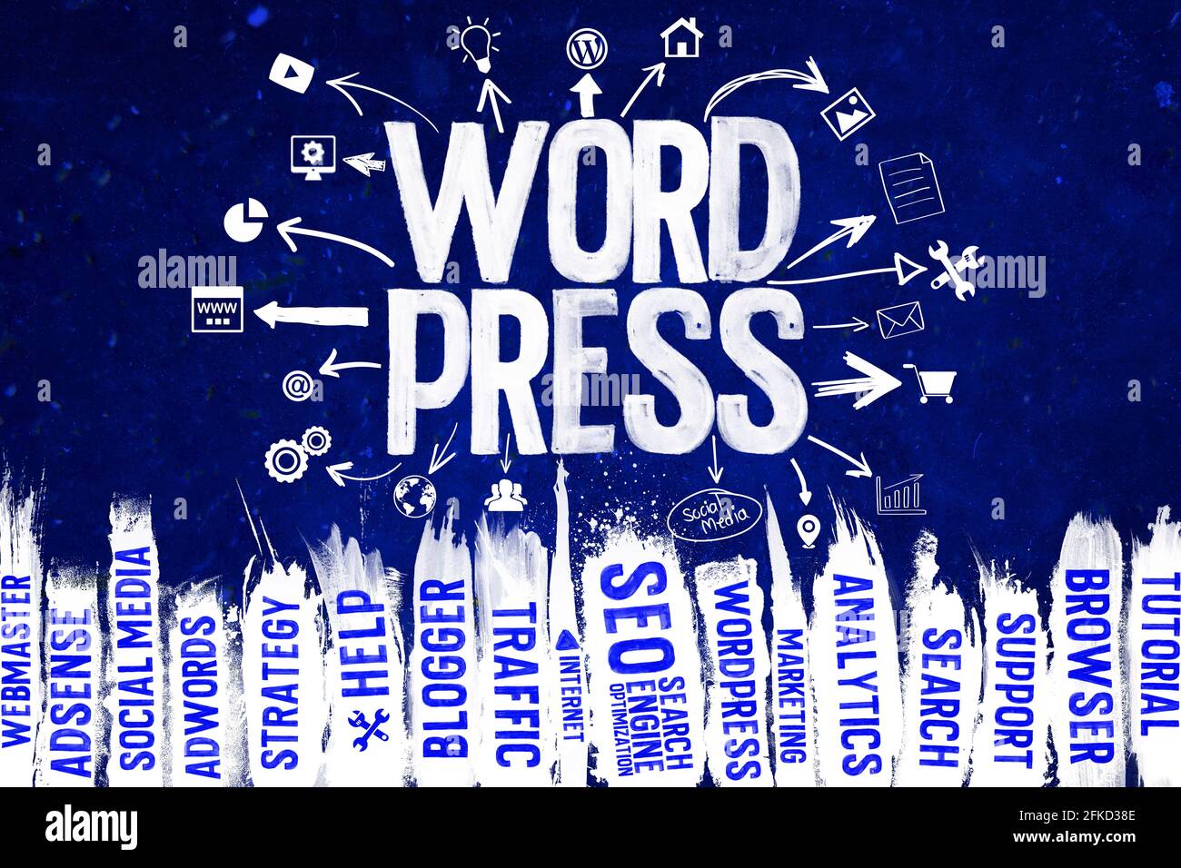 Wordpress; WordPress concept on background Stock Photo - Alamy