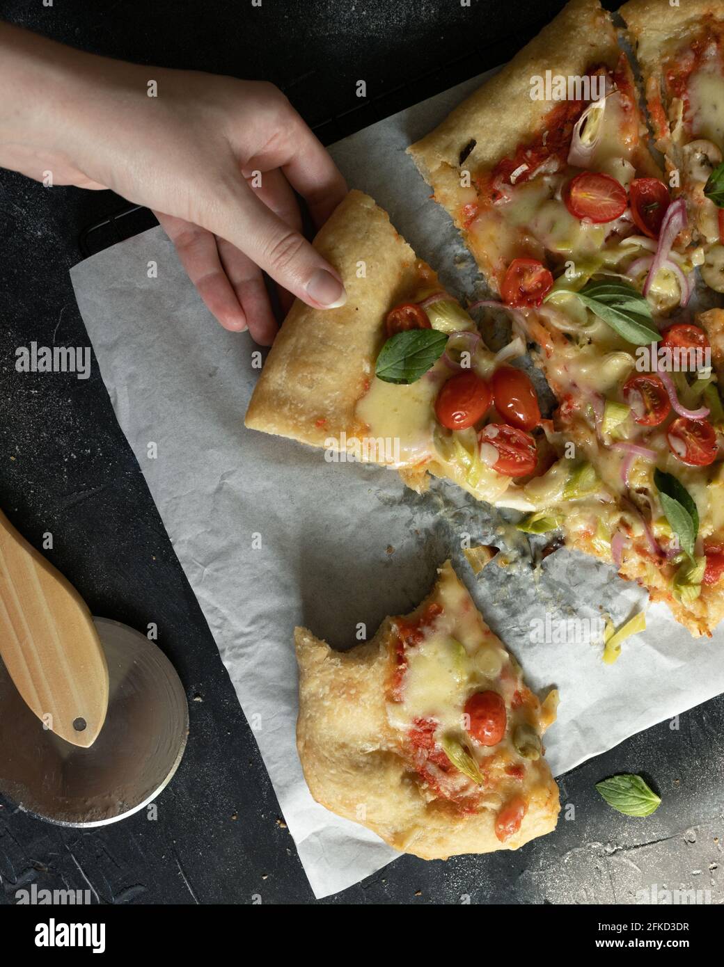 Pizza slice top view hi-res stock photography and images - Alamy