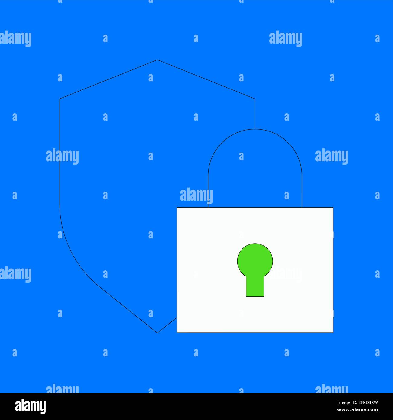Shield with padlock. Data protection concept Stock Vector Image & Art ...