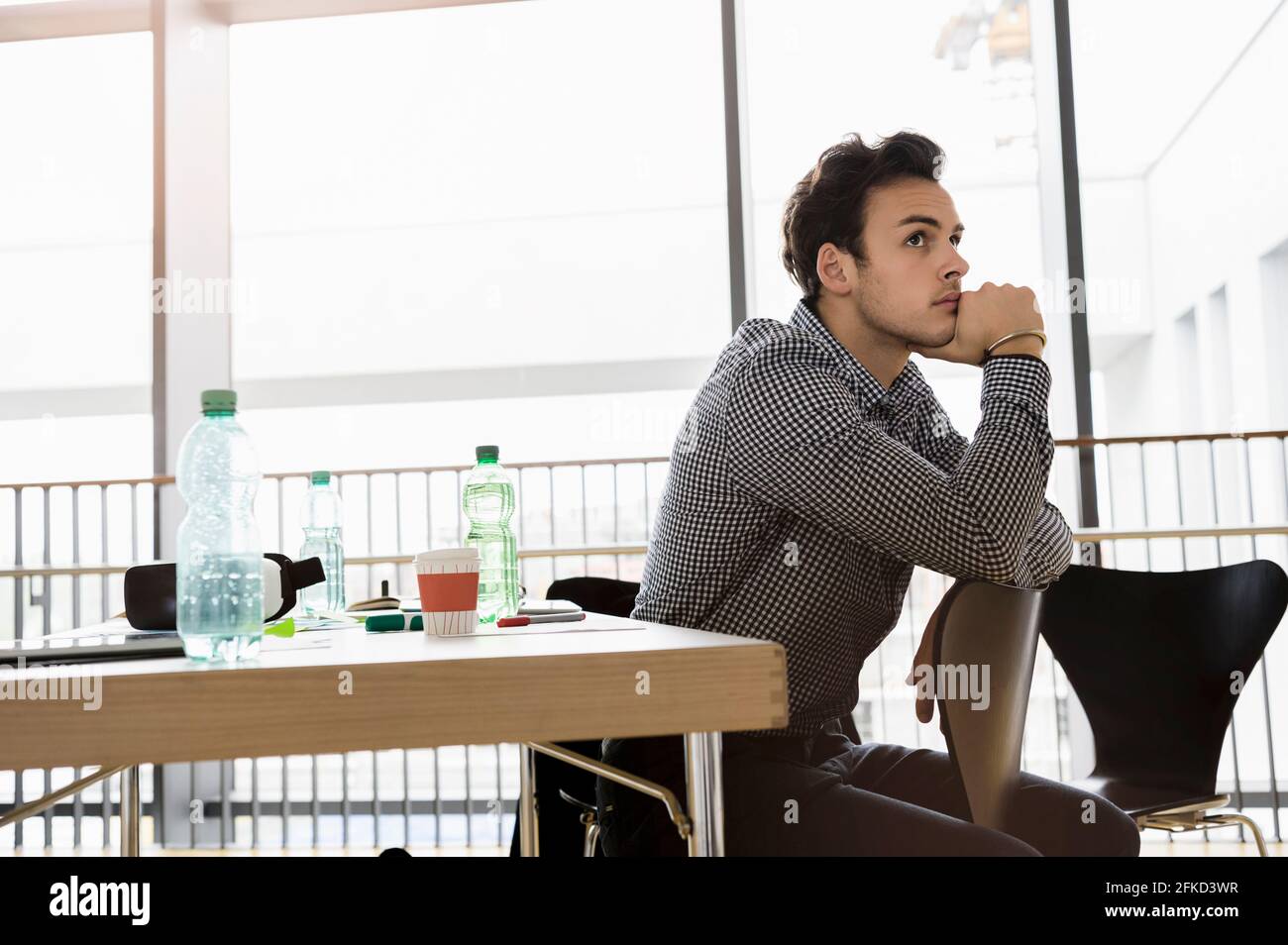 Man office sitting down desk chair High Resolution Stock Photography ...