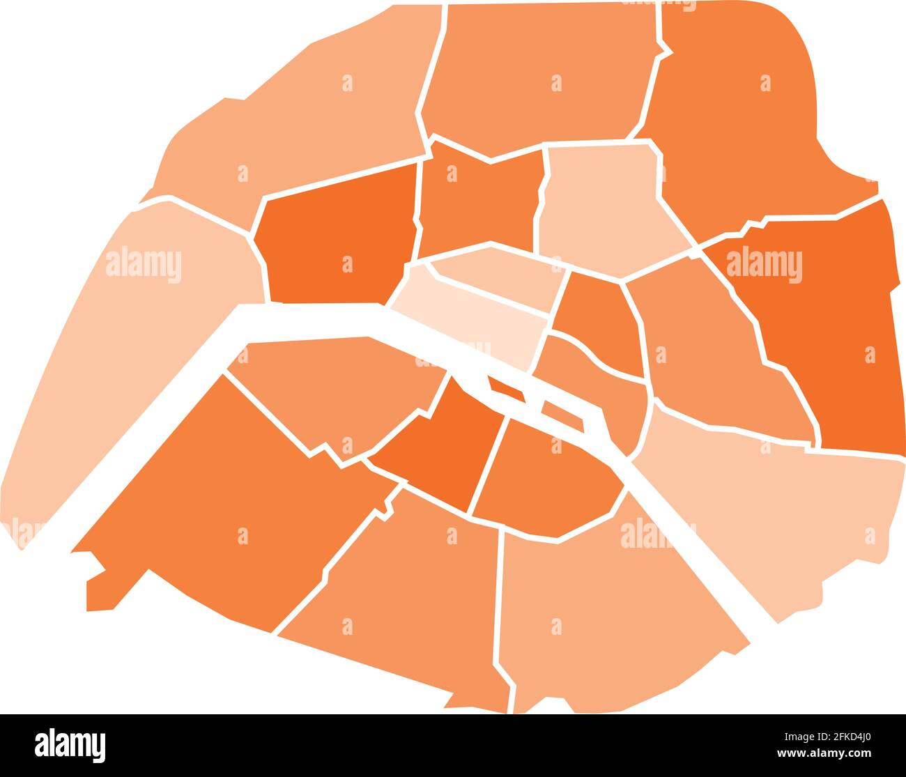 Arrondissements map paris hi-res stock photography and images - Alamy