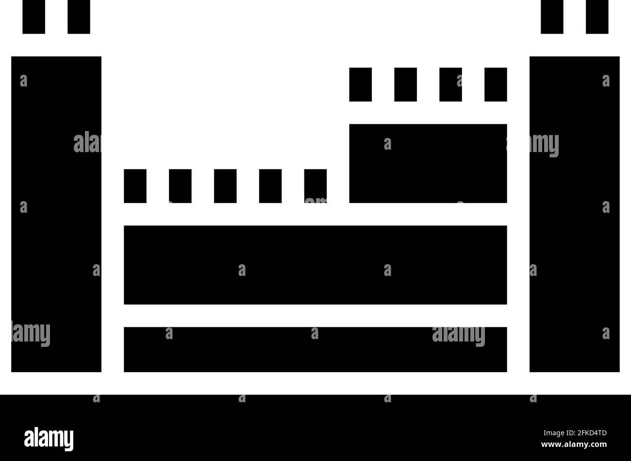 structure with reinforcement concrete glyph icon vector illustration ...