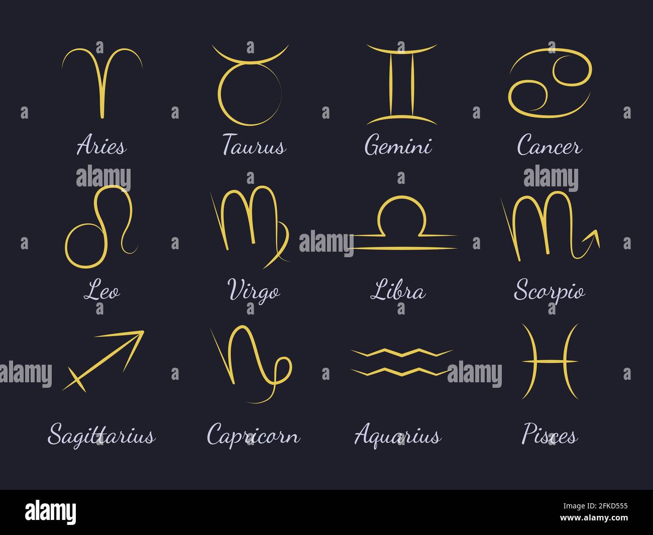 Vector zodiac icon set Stock Vector Image & Art - Alamy