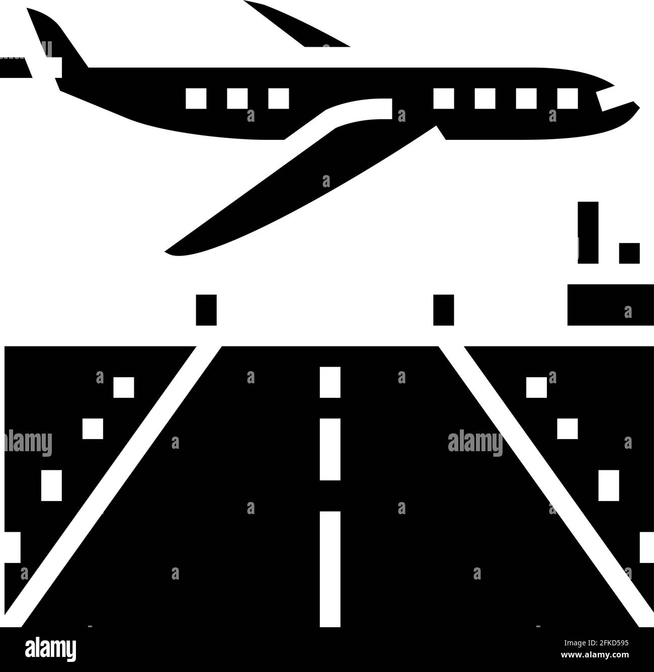 airport runway concrete glyph icon vector illustration Stock Vector ...
