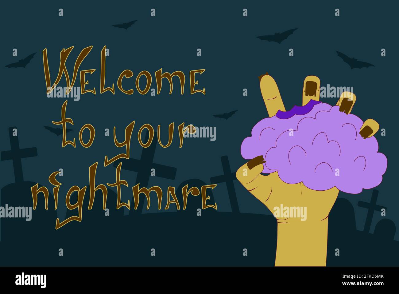 Welcome to your nightmare halloween illustration Stock Vector Image ...