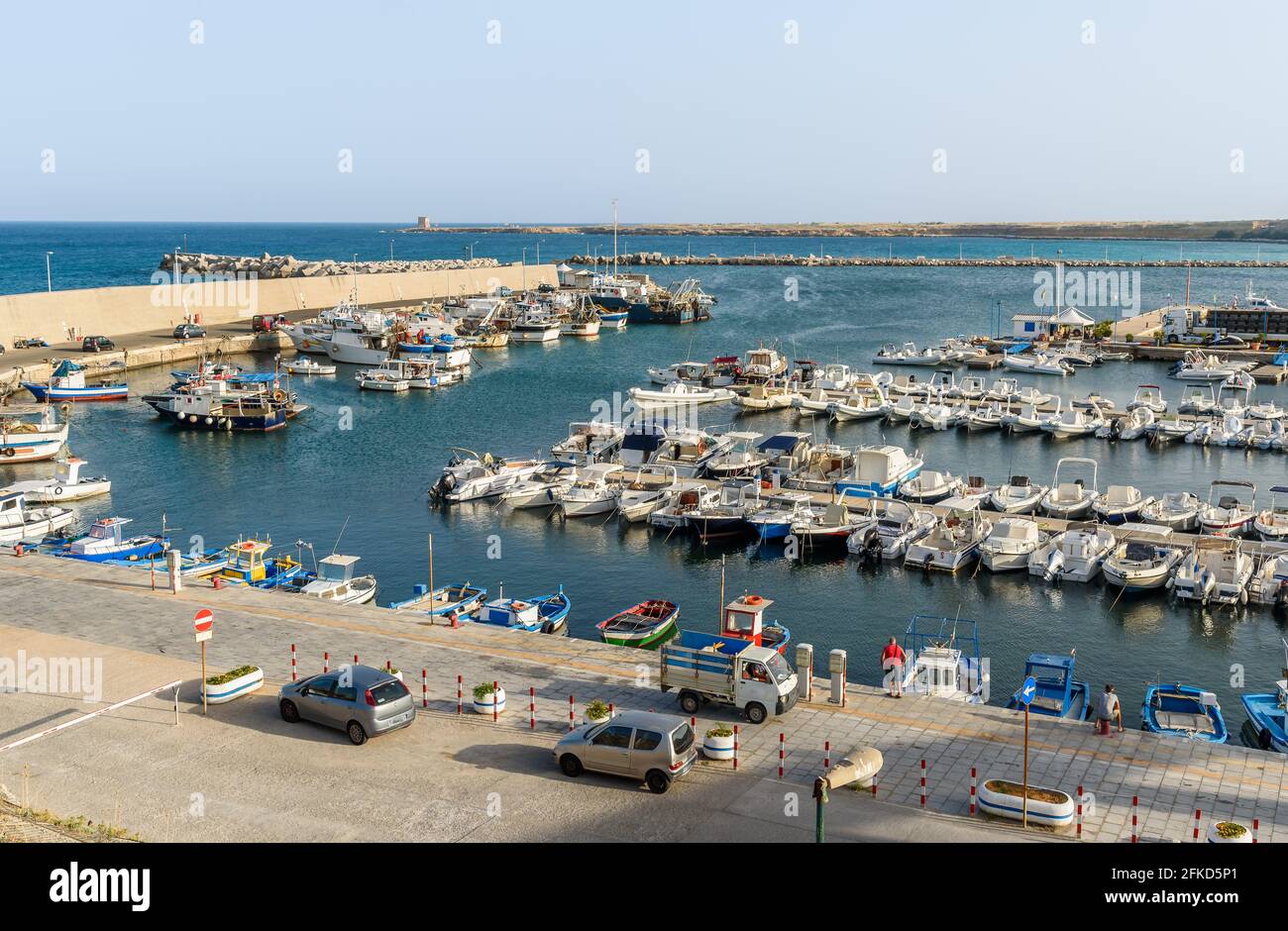 The harbor of Terrasini is defined as a fishing boat, is located in the ...