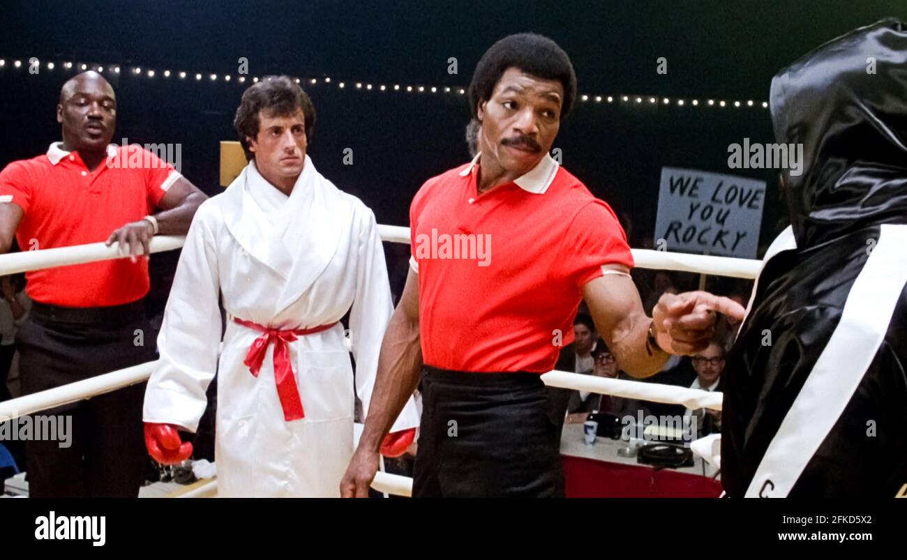 Usa Sylvester Stallone And Carl Weathers In A Scene From C Mgmua Film Rocky Iii 1982