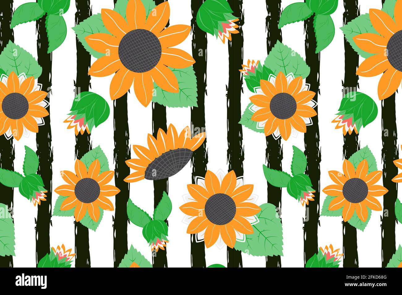 Bright sunflower vector seamless pattern Stock Vector Image & Art - Alamy