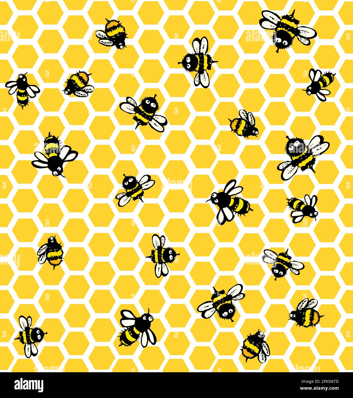 Seamless background bee honeycombs. Vector illustration Stock Vector ...