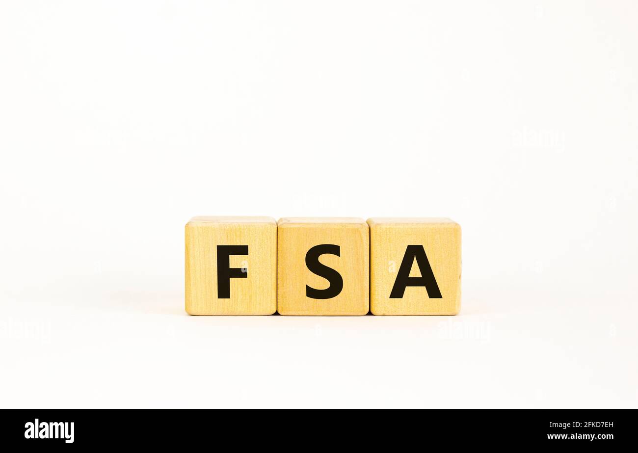 FSA, flexible spending account symbol. Concept word 'FSA, flexible ...