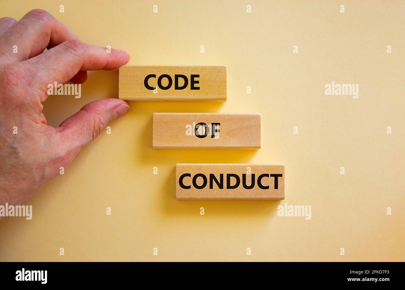 Code Of Conduct Symbol Concept Words Code Of Conduct On Wooden