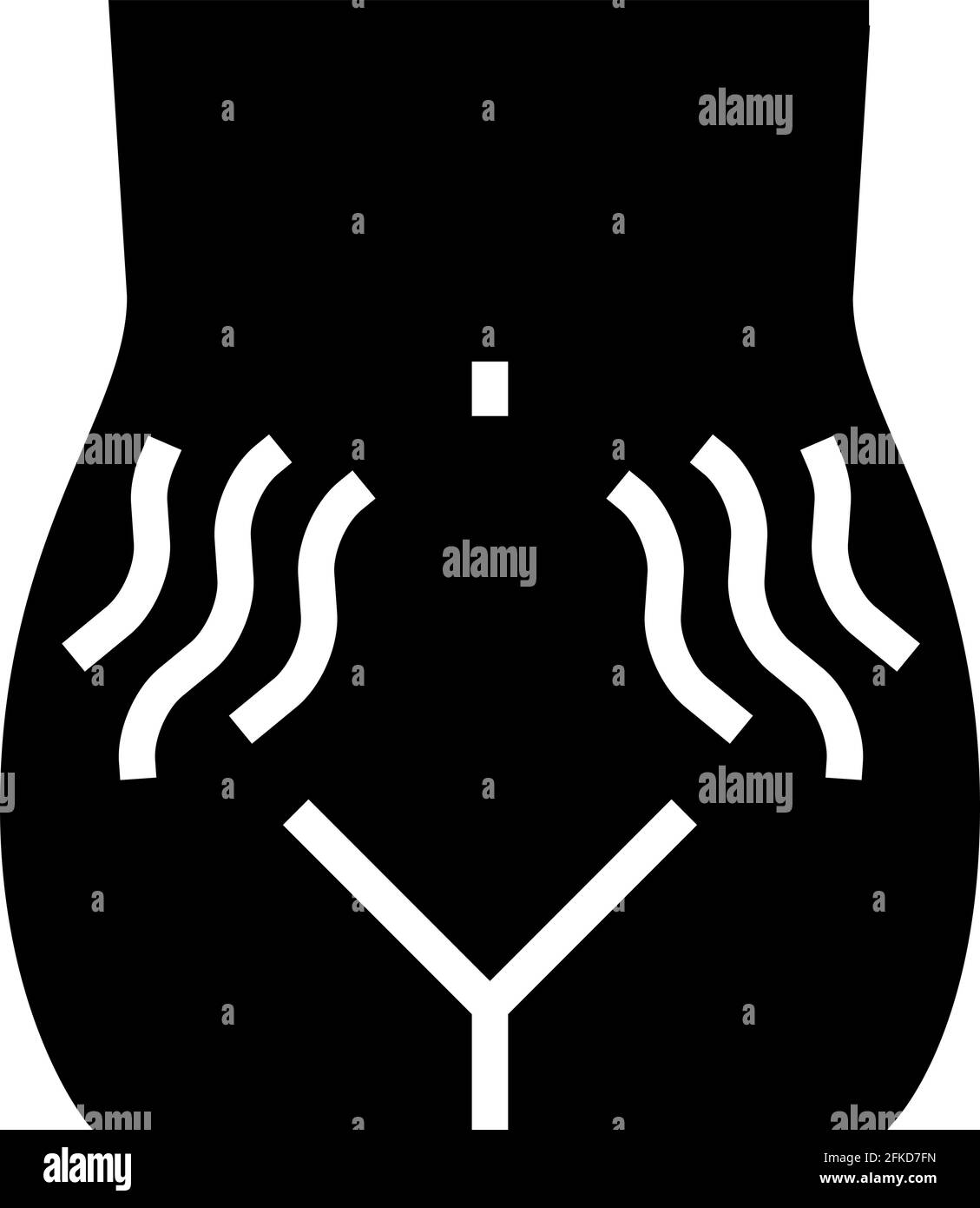 stretch marks on skin disease glyph icon vector illustration Stock ...