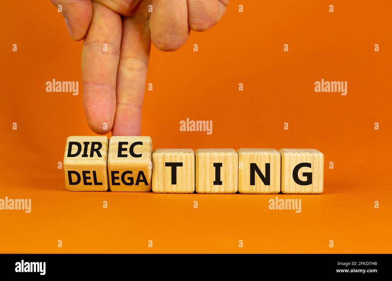 Directing or delegating leadership style symbol. Businessman turns ...