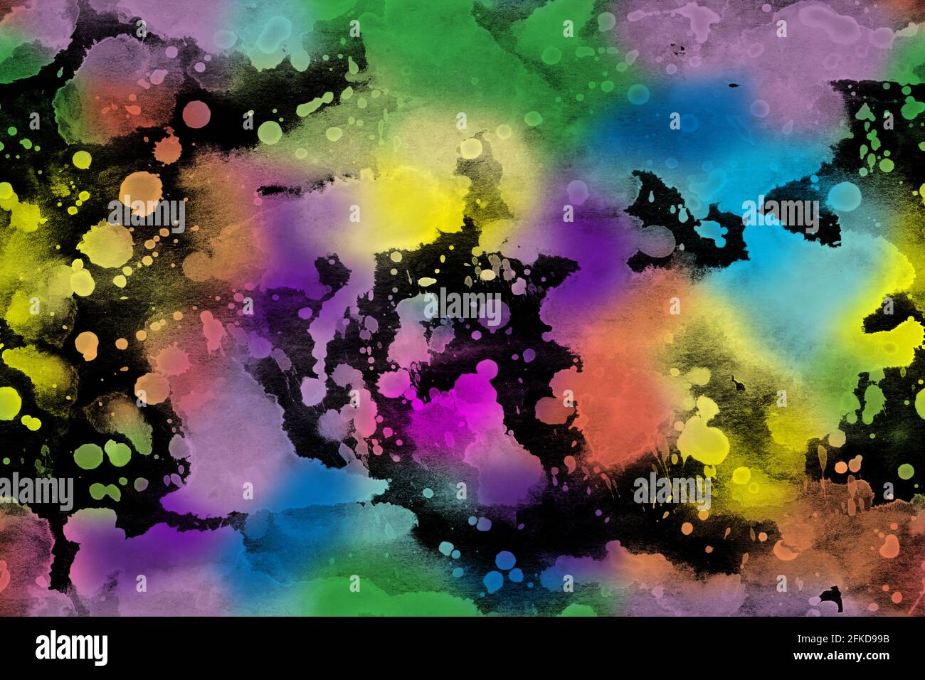 Neon rainbow watercolor splash seamless pattern Stock Photo - Alamy