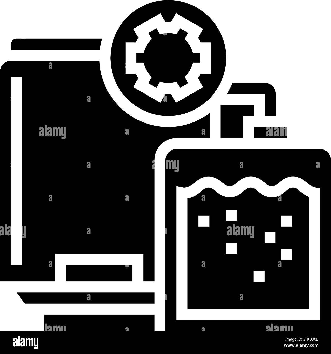 synthesis pharmaceutical production glyph icon vector illustration ...