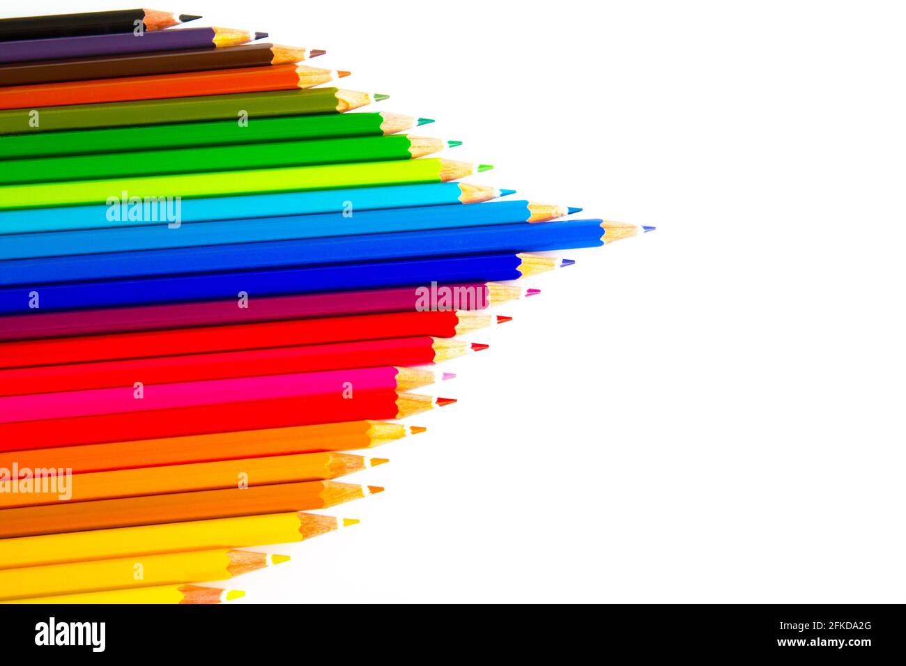 Color pencils crayons isolated on white background Stock Photo - Alamy