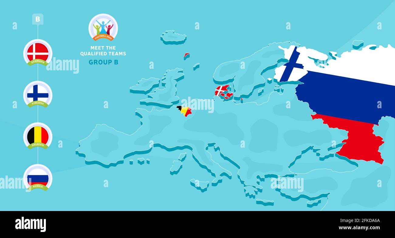 Group B European 2020 football championship Vector illustration with a ...