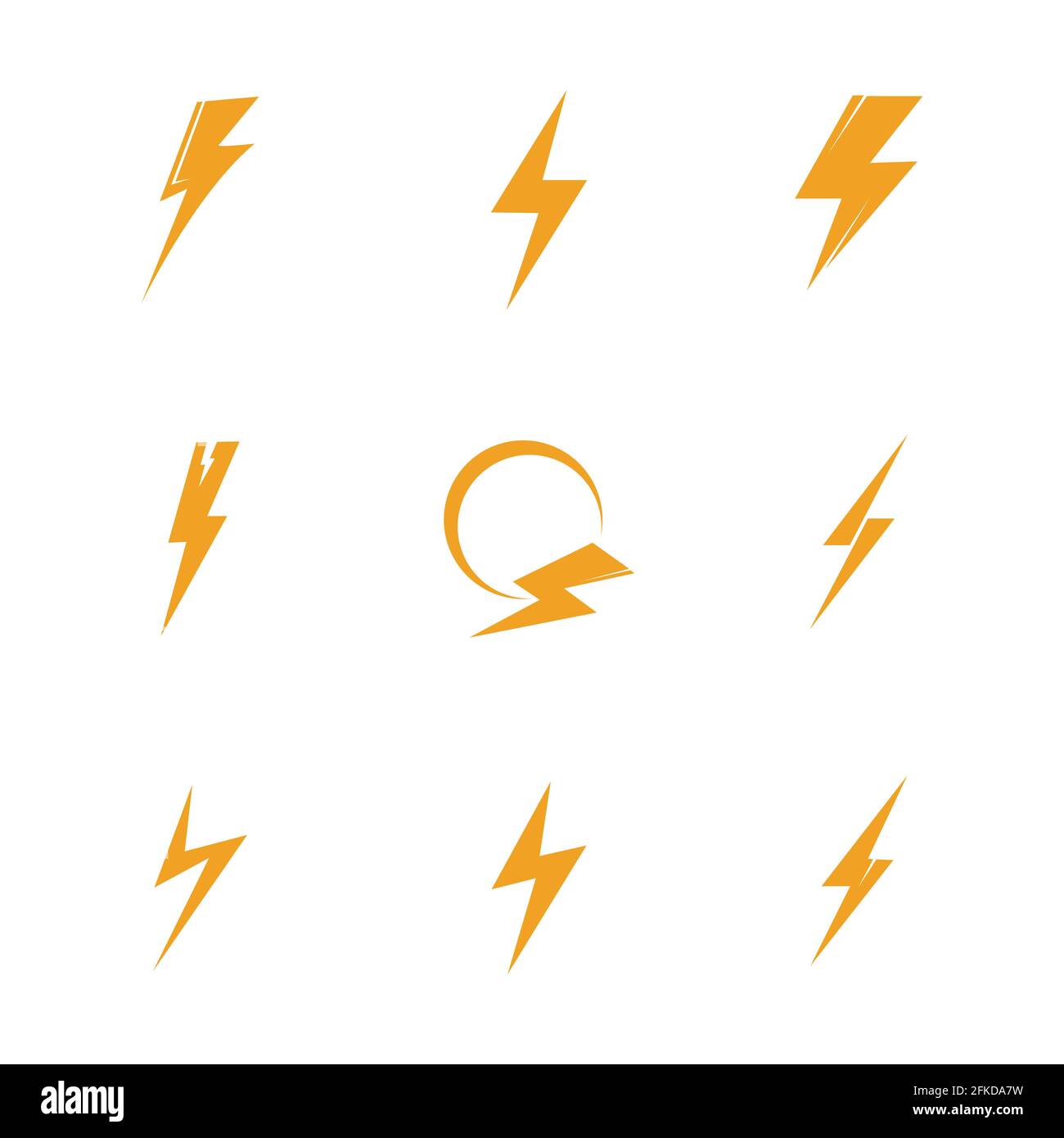 Lightning bolt icon logo set creative vector illustration Stock Vector ...
