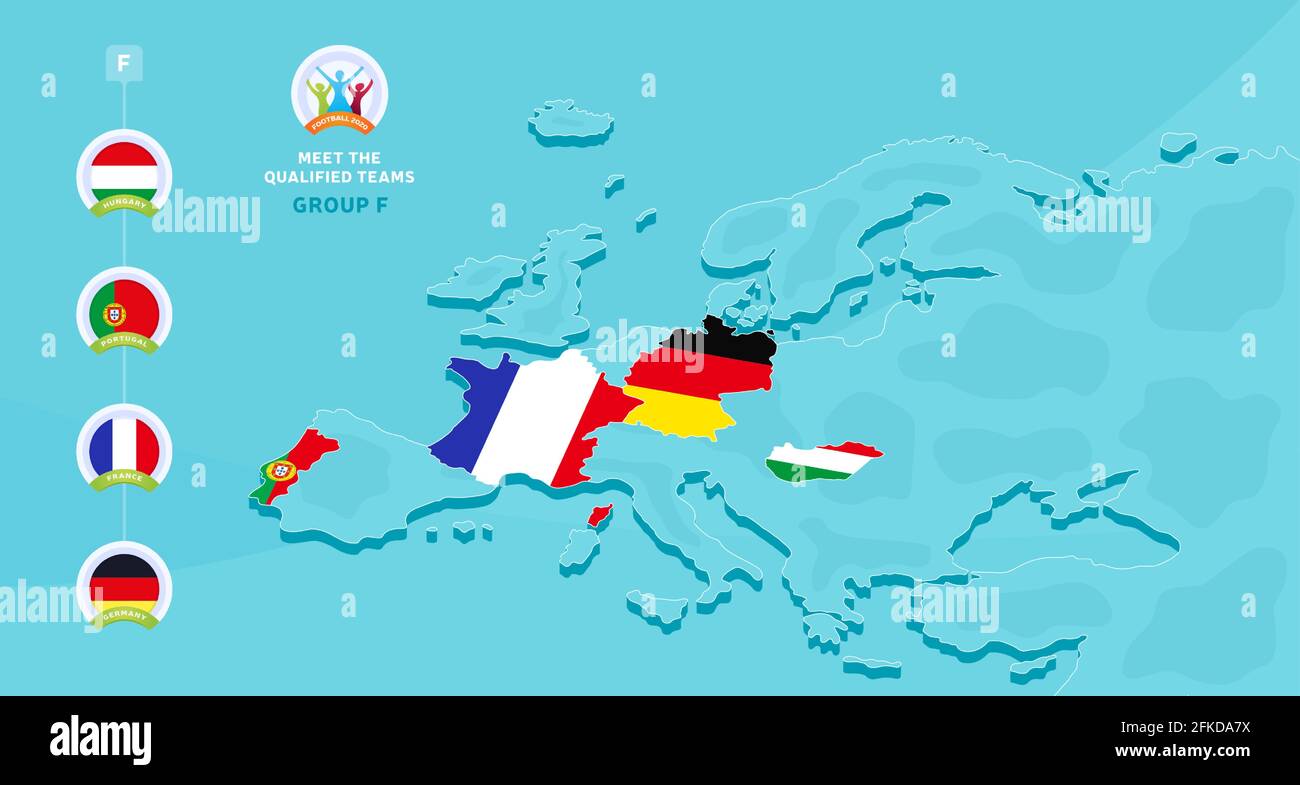 Group F European 2020 football championship Vector illustration with a ...
