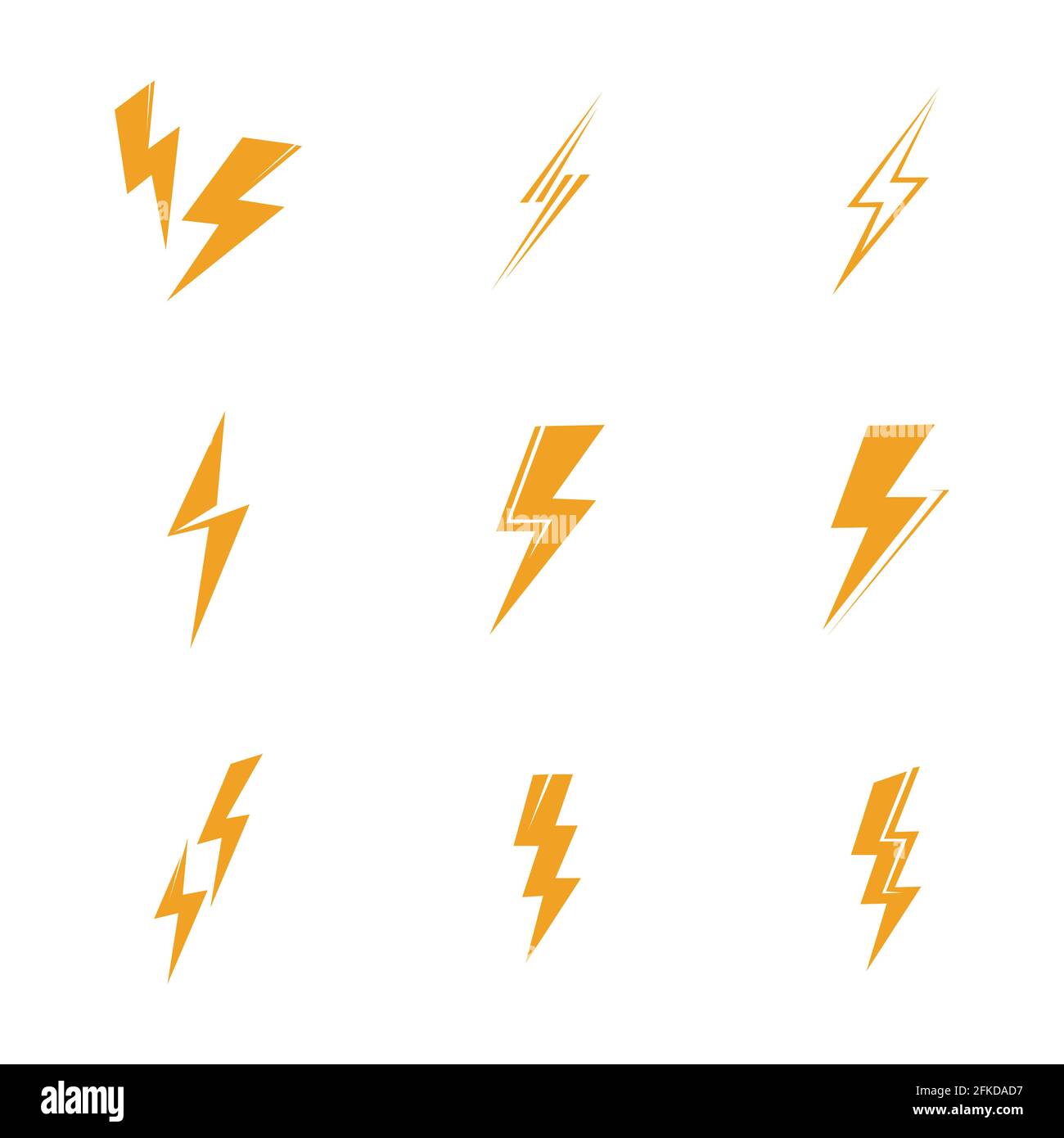 Lightning bolt icon logo set creative vector illustration Stock Vector ...
