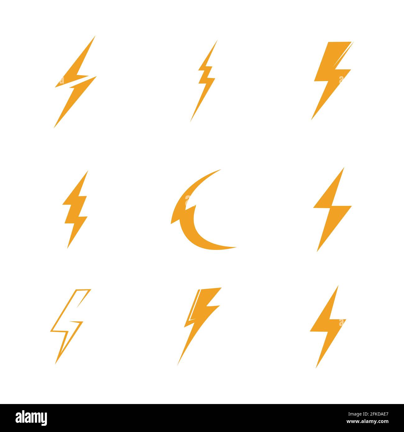 Lightning bolt icon logo set creative vector illustration Stock Vector ...