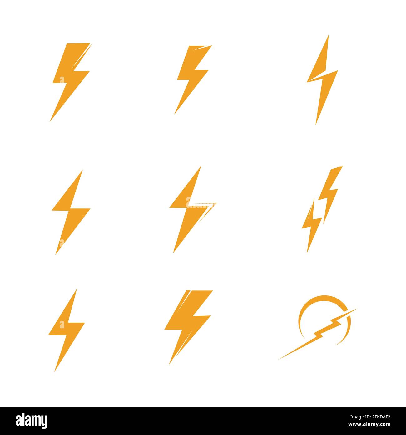 Lightning bolt icon logo set creative vector illustration Stock Vector ...