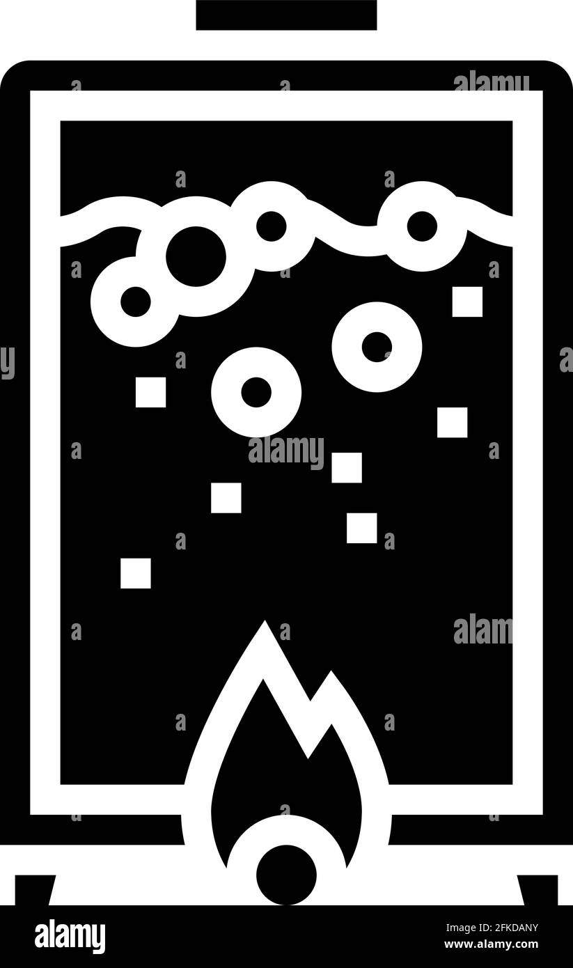 heating pharmaceutical production glyph icon vector illustration Stock ...