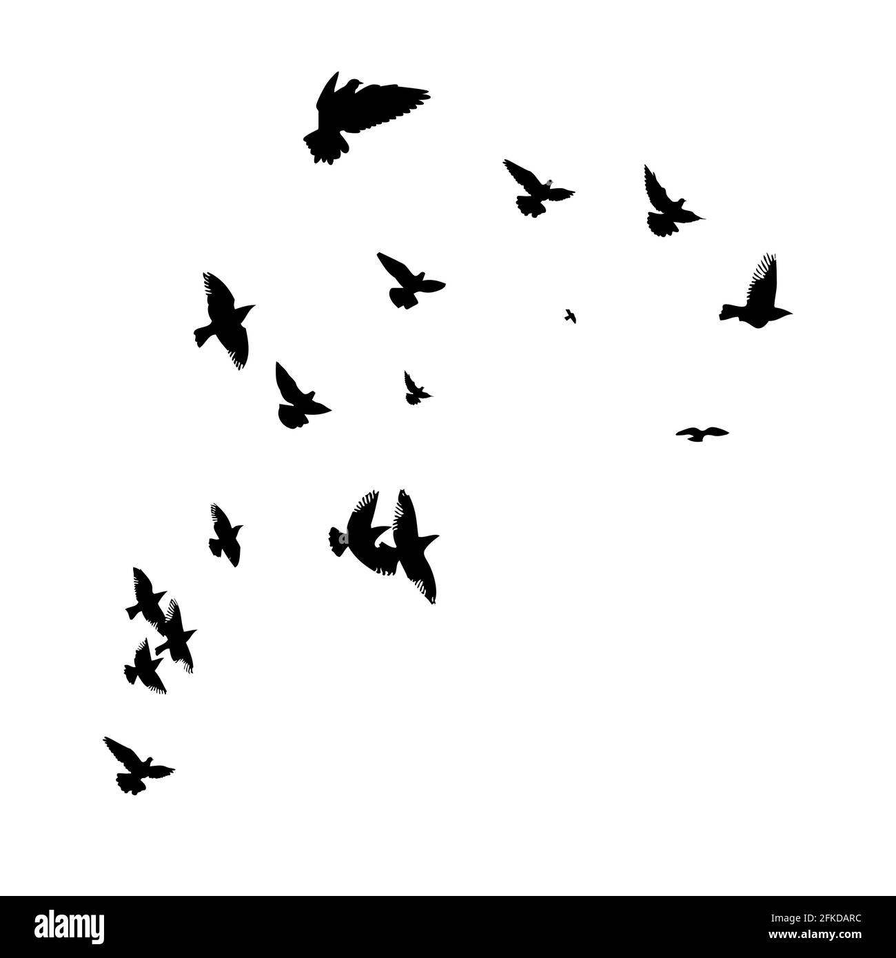 A flock of flying birds. Vector illustration Stock Vector Image & Art ...