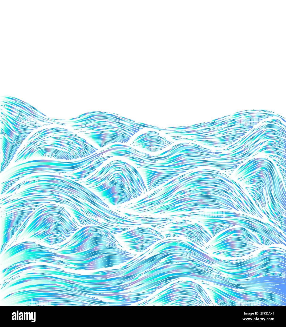 Sea waves graphic. Vector illustration of a sea with giant waves Stock ...