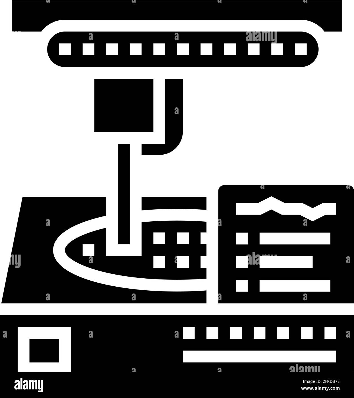 manufacturing factory equipment semiconductor glyph icon vector ...