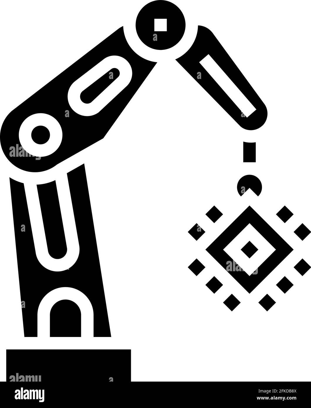 robotic arm semiconductor manufacturing glyph icon vector illustration ...