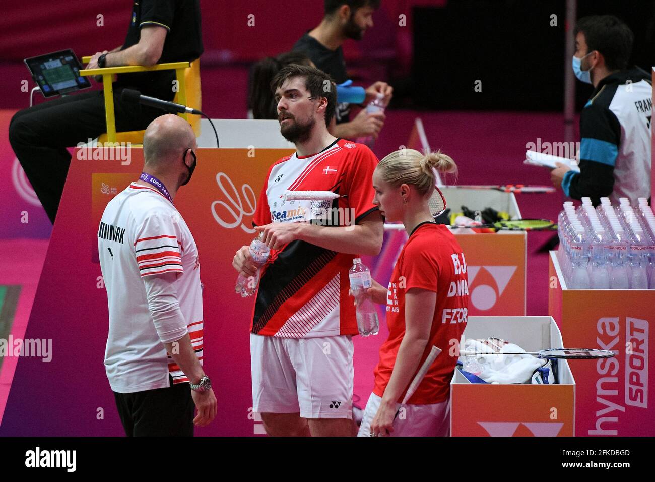 KYIV, UKRAINE - APRIL 30: Mathias Christiansen of Denmark and Alexandra ...