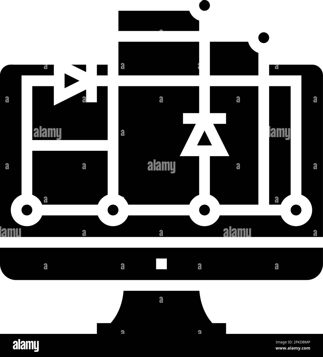 scheme on computer screen for semiconductor manufacturing glyph icon ...