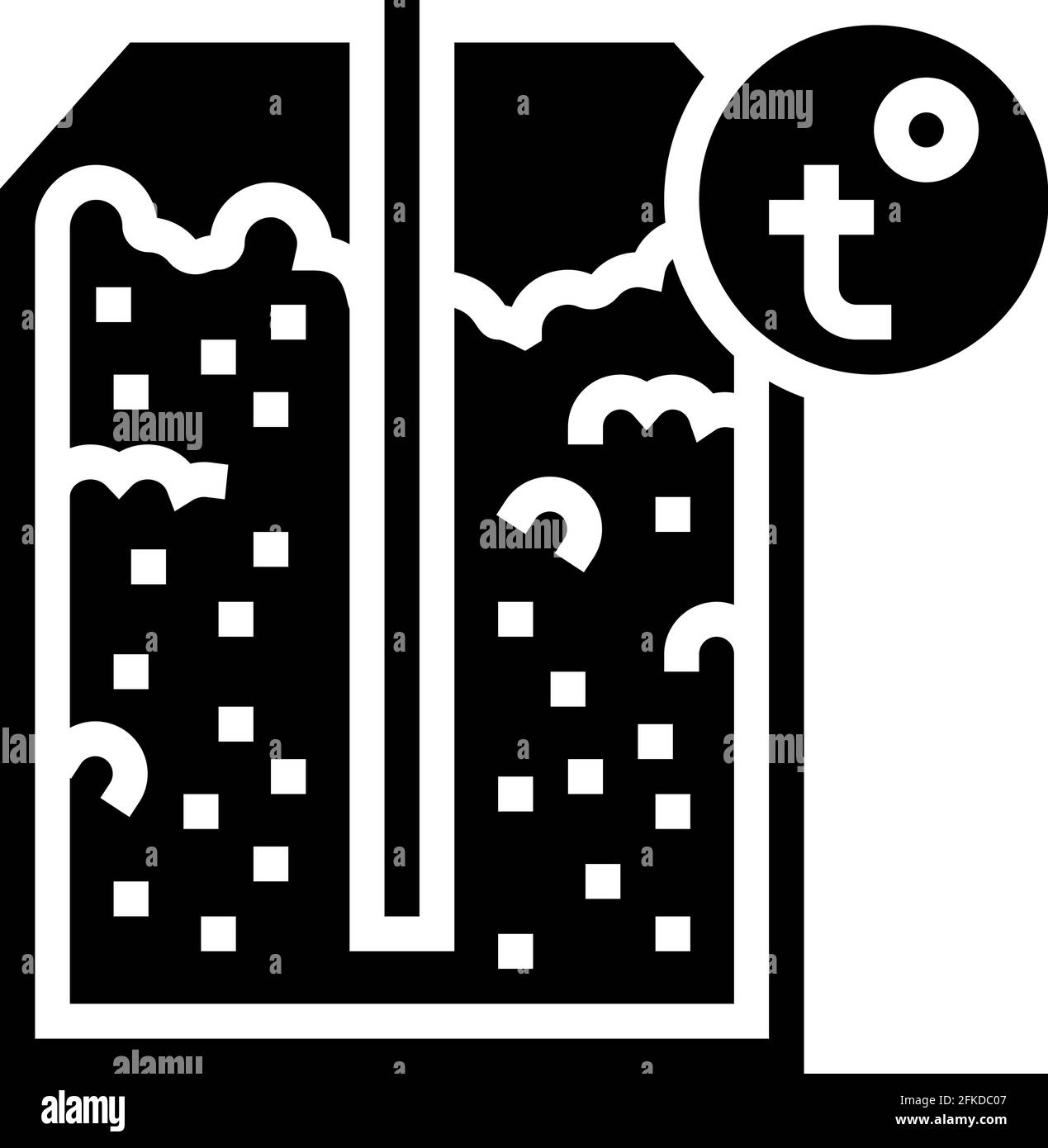 heating semiconductor manufacturing glyph icon vector illustration ...