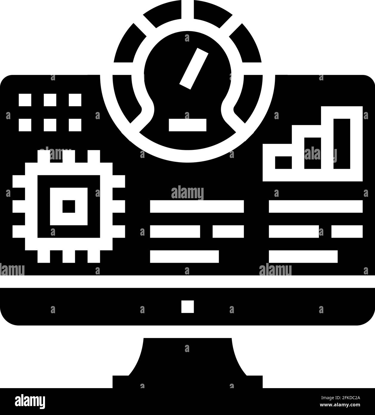 testing semiconductor manufacturing glyph icon vector illustration ...