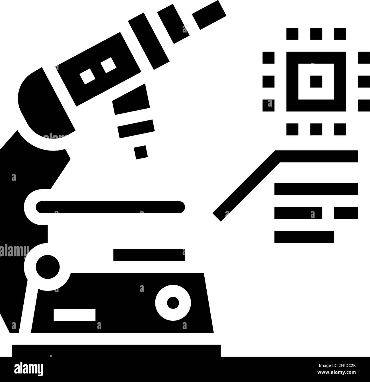 researching microscope semiconductor manufacturing glyph icon vector ...