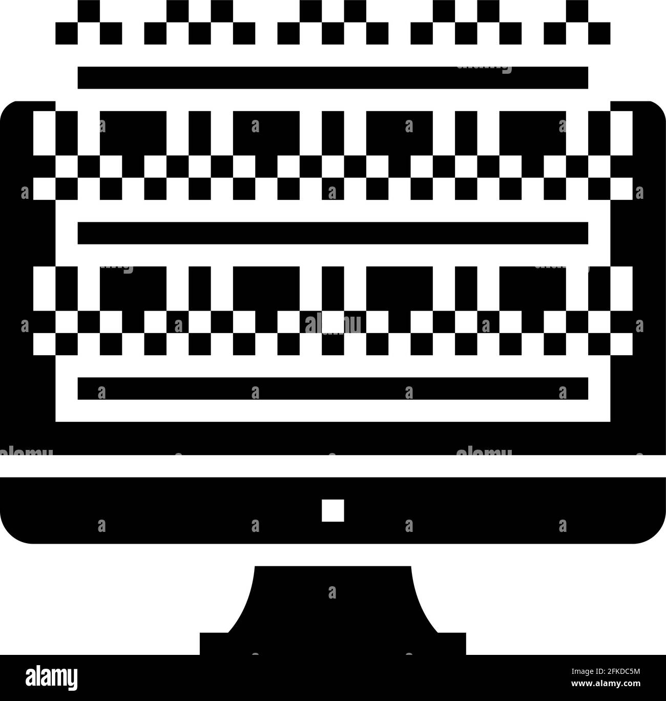 testing computer screen semiconductor manufacturing glyph icon vector ...