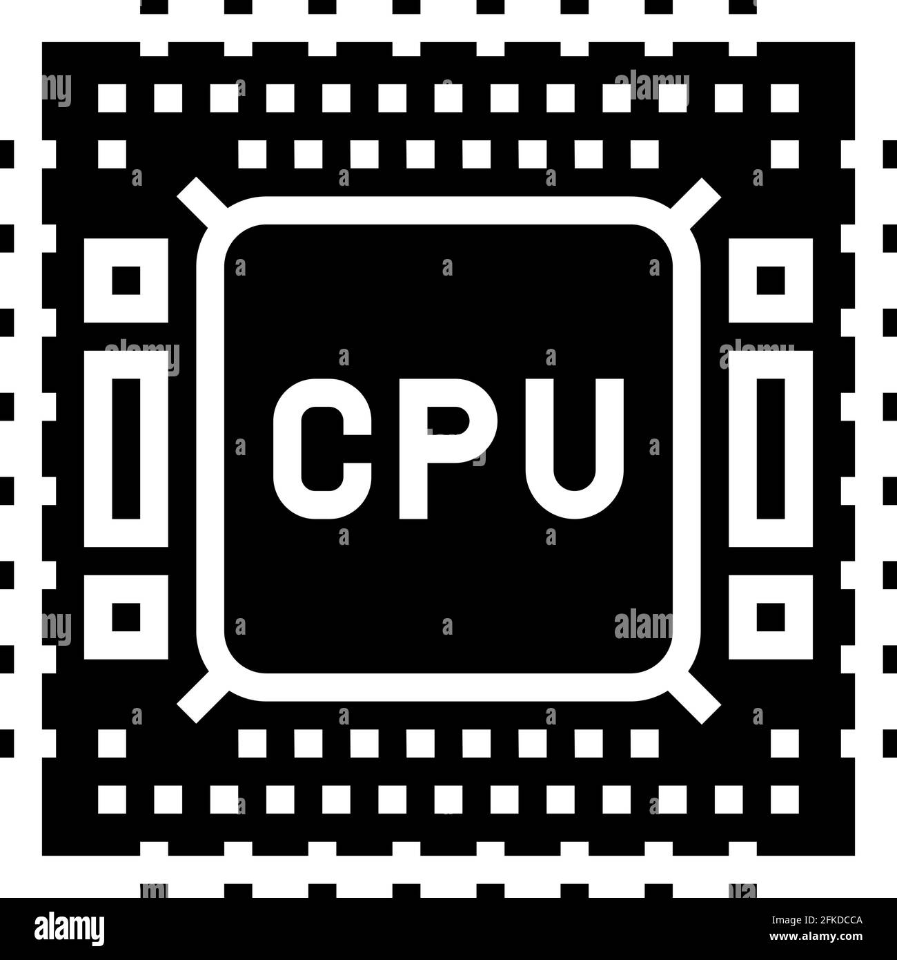 cpu semiconductor manufacturing glyph icon vector illustration Stock ...
